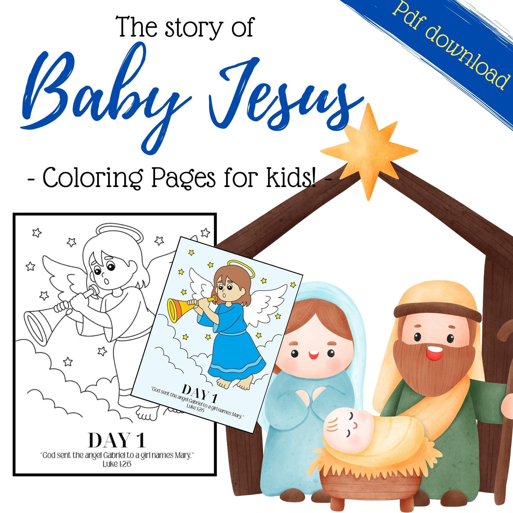 The Story of Baby Jesus | Coloring Sheets | Children's Religious Color ...