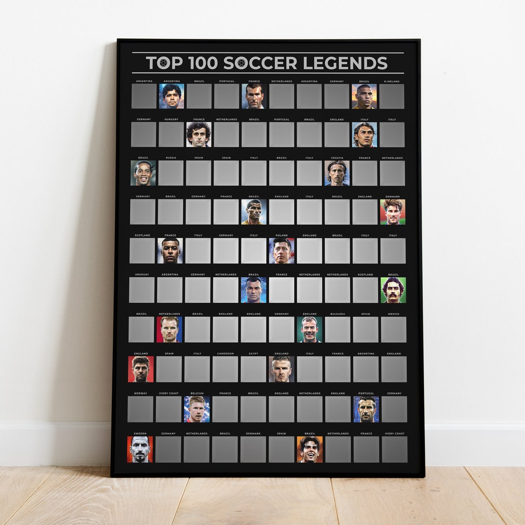 100 Best Soccer Players in the World Scratch Poster - Etsy