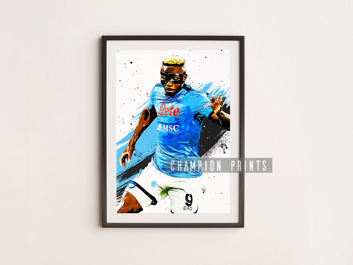 Victor Osimhen Poster, Napoli Print, Football Canvas, Kids Gift, Gym ...