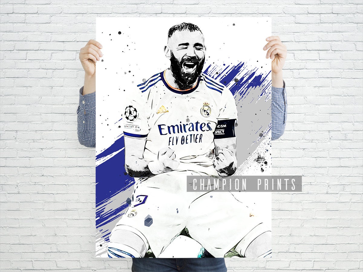 Karim Benzema Poster Football Canvas Print Kids Gift Gym - Etsy