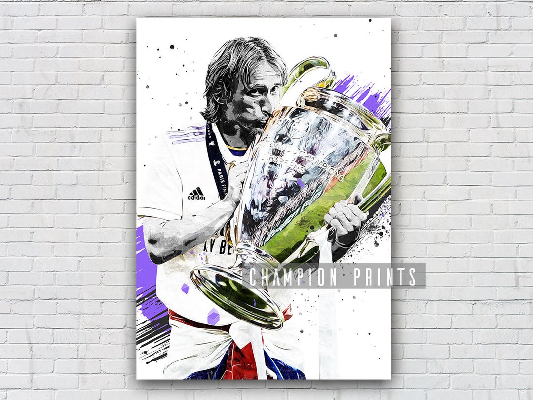 Luka Modric Poster, Football Canvas Print, Kids Gift, Gym, Man Cave ...