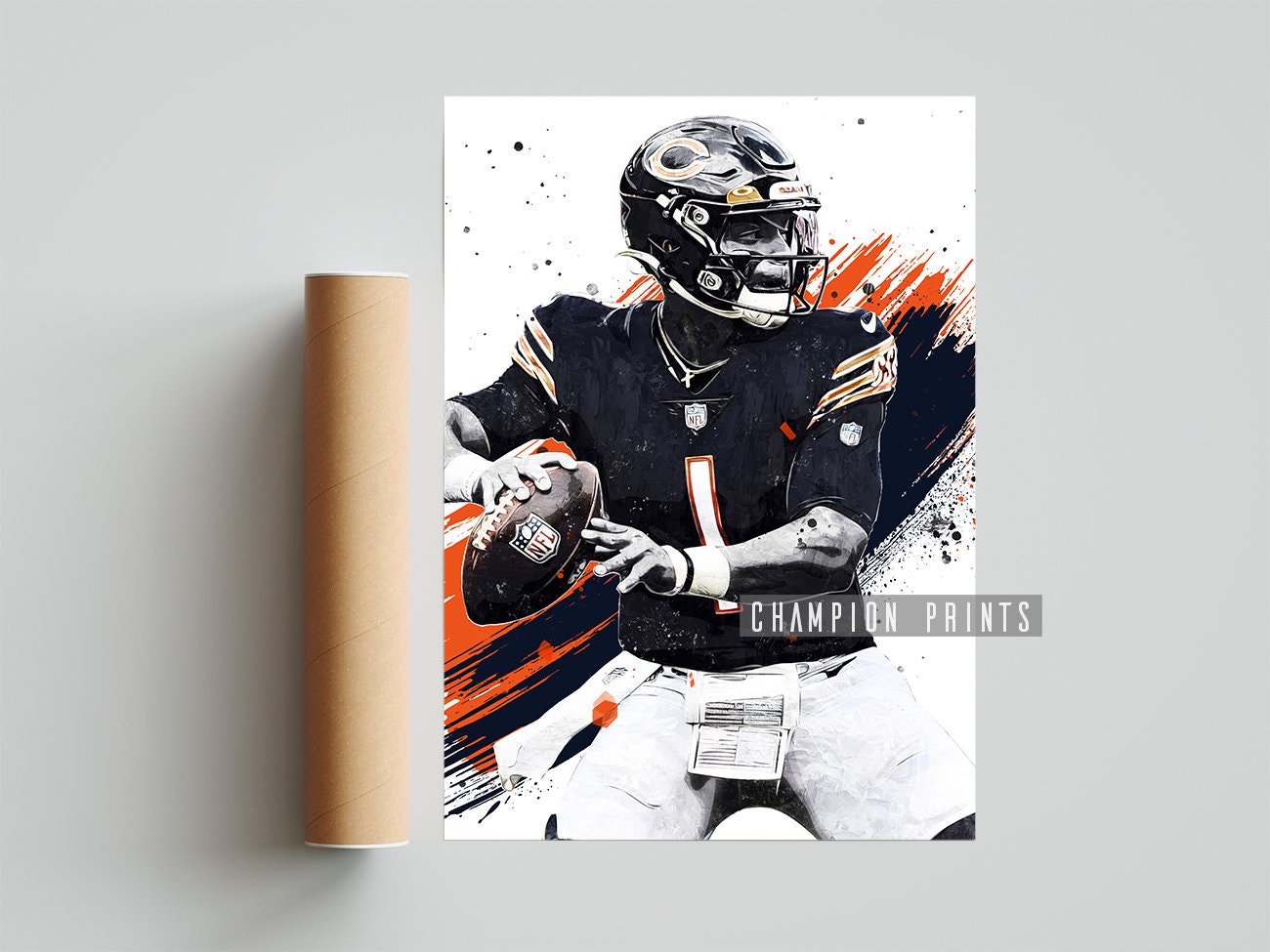 Justin Fields Poster Chicago Bears Print Kids Gift Gym Man - Etsy