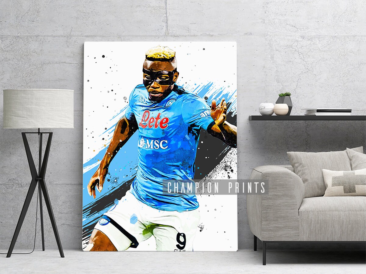 Victor Osimhen Poster, Napoli Print, Football Canvas, Kids Gift, Gym ...