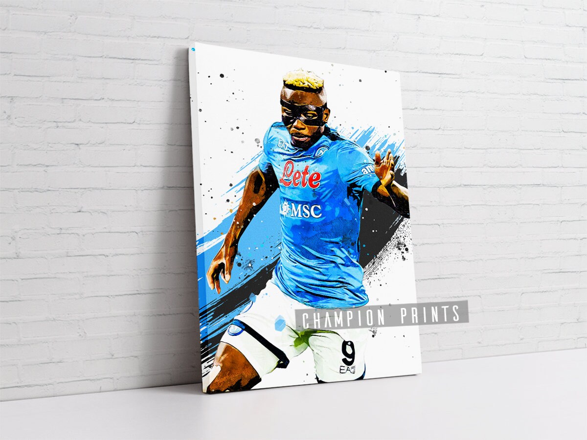 Victor Osimhen Poster, Napoli Print, Football Canvas, Kids Gift, Gym ...