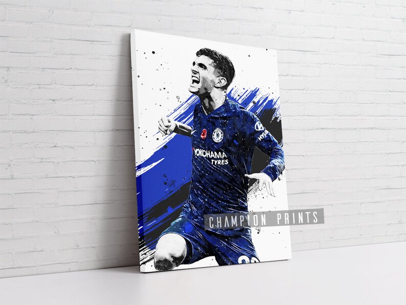 Christian Pulisic Poster, Football Canvas Print, Kids Gift, Gym, Man ...