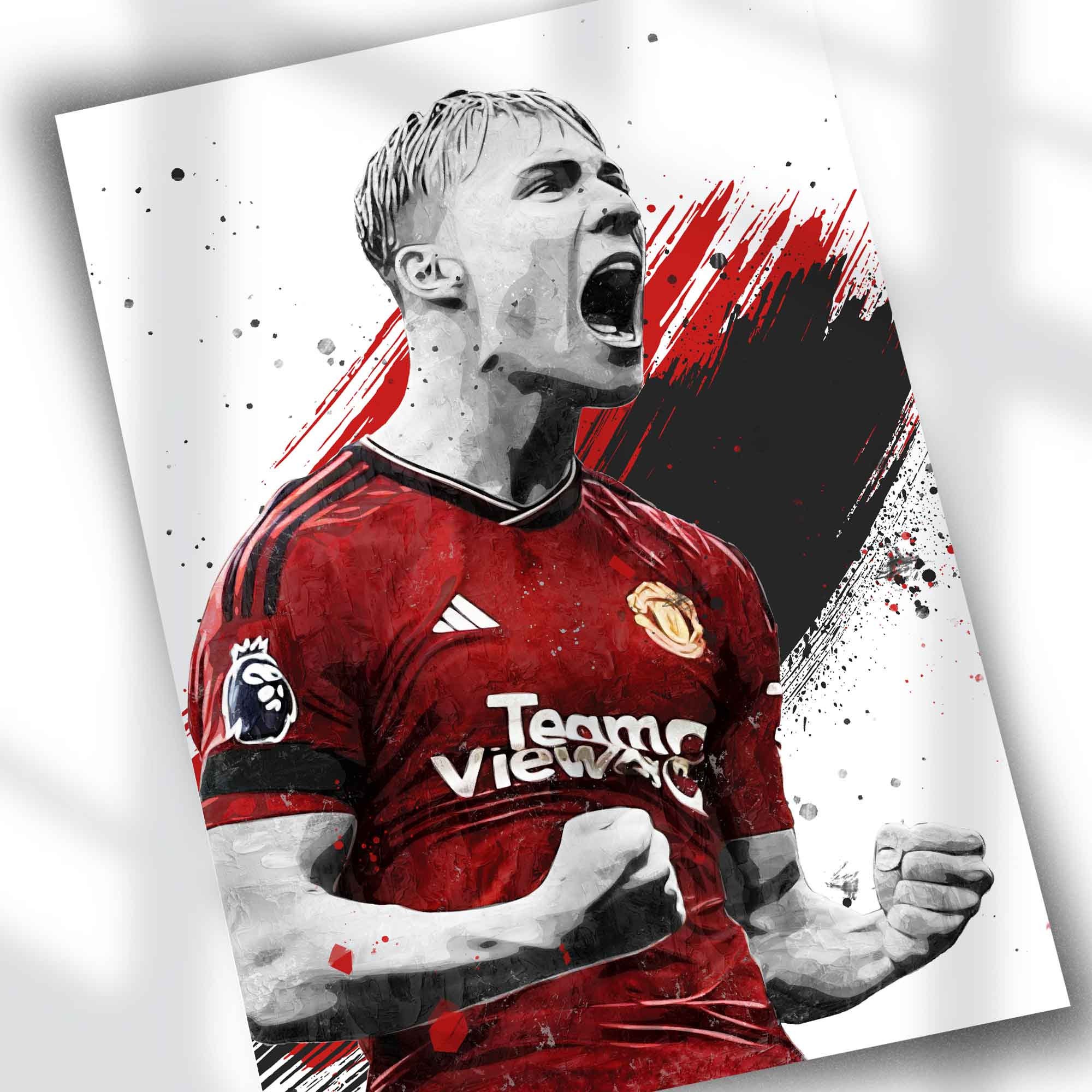 Rasmus Hojlund Fútbolista Famoso Profesional MU FC Póster vendido por ...