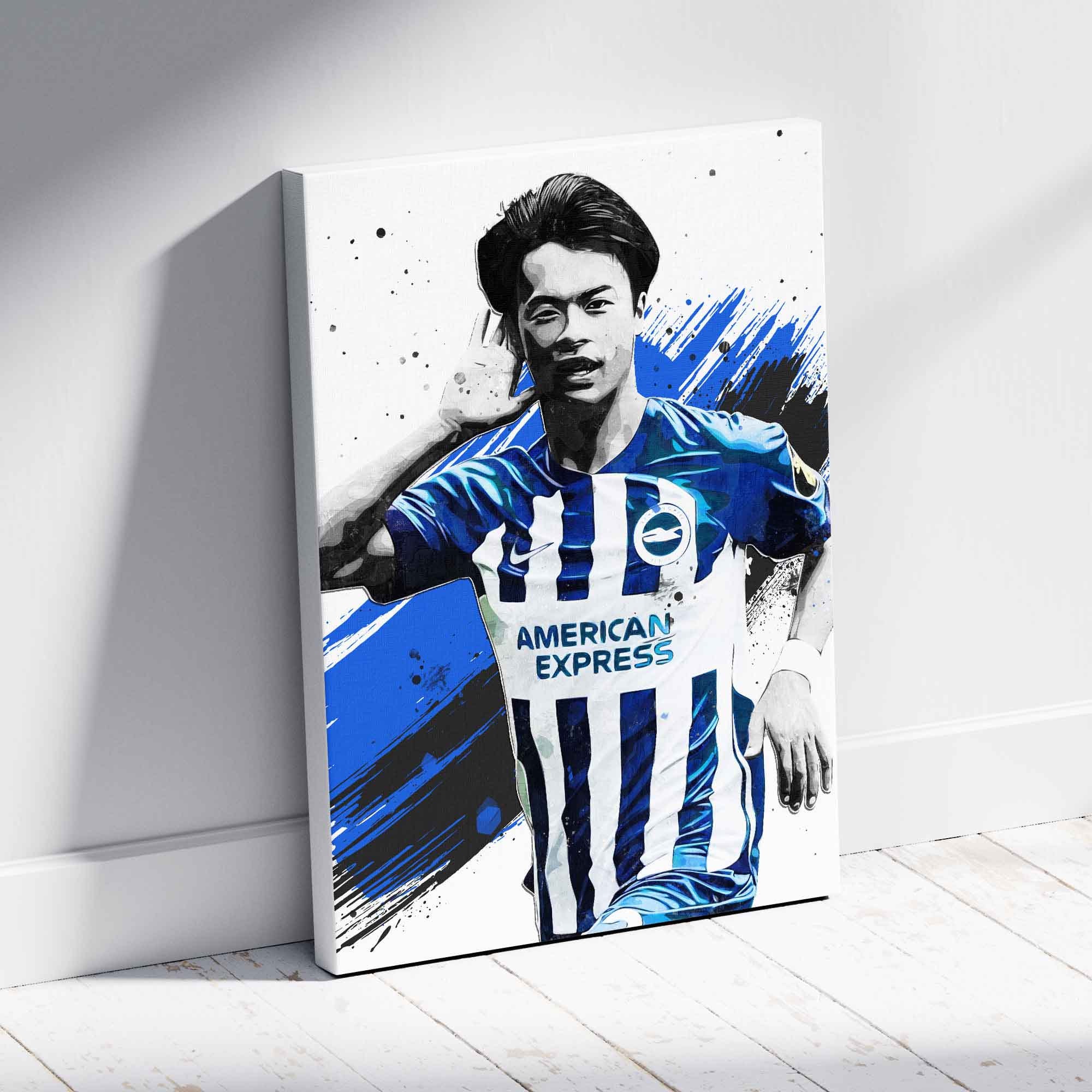 Kaoru Mitoma Soccer Poster Canvas Print for Football Fans Unique Sports ...