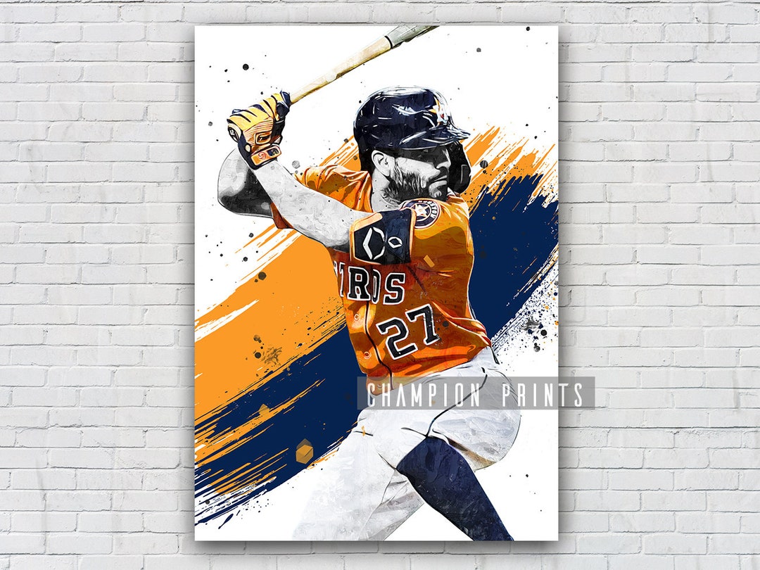 Jose Altuve Poster, Houston Astros Print, Kids Gift, Gym, Man Cave ...