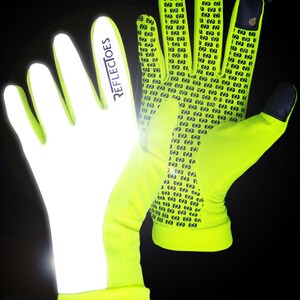 Reflective Running Gloves - Touchscreen - Lightweight Hi Vis Winter ...