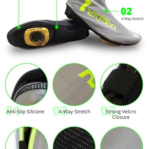 Reflective Bike Shoe Covers Waterproof Cycling Overshoes for Night ...