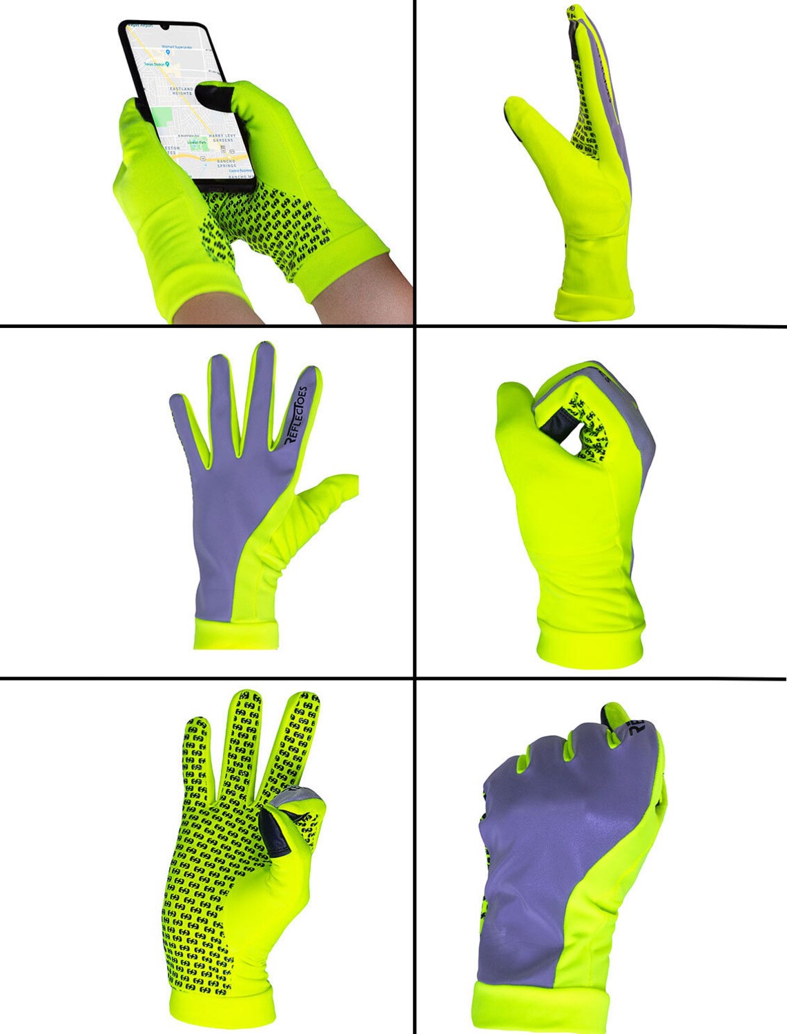 Reflective Running Gloves Touchscreen Lightweight Hi Vis Winter Running ...