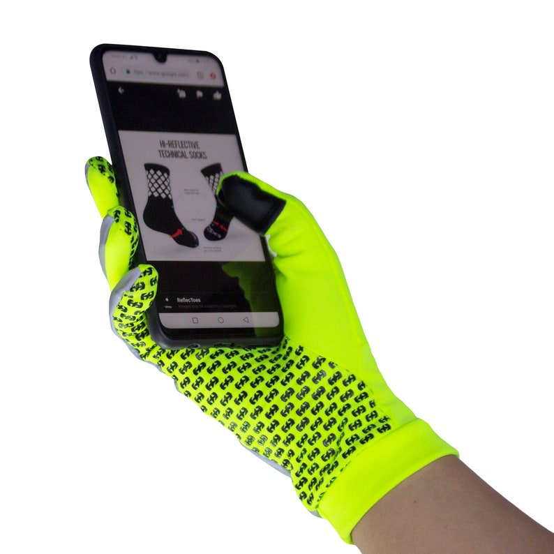 Reflective Running Gloves - Touchscreen - Lightweight Hi Vis Winter ...