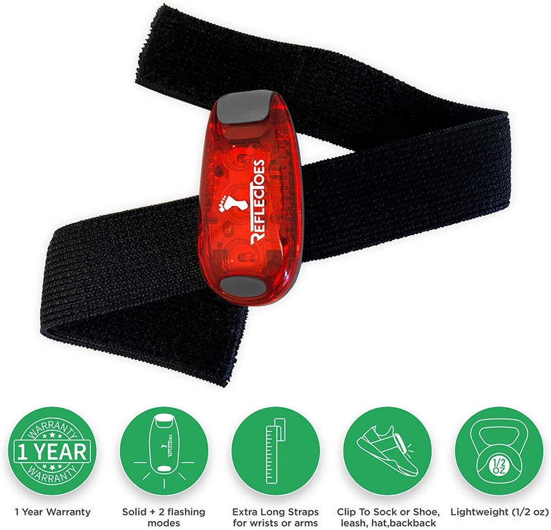 Reflectoes LED Safety Lights for Runners Clip Attach Set of 2 Night ...