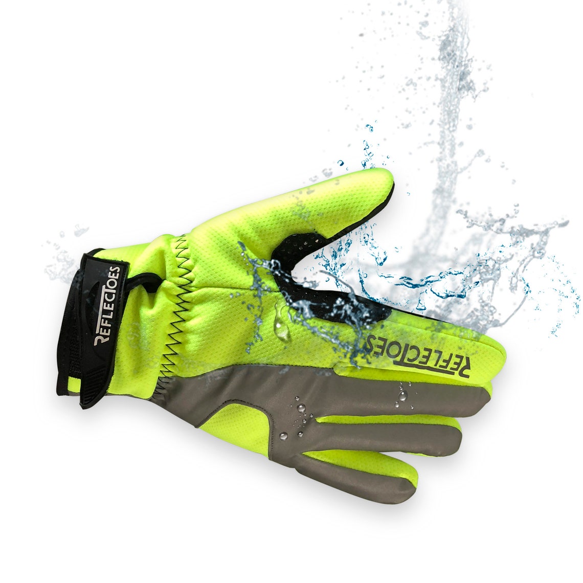 Fluorescent Reflective Winter Gloves - High Viz for Cycling, Running ...