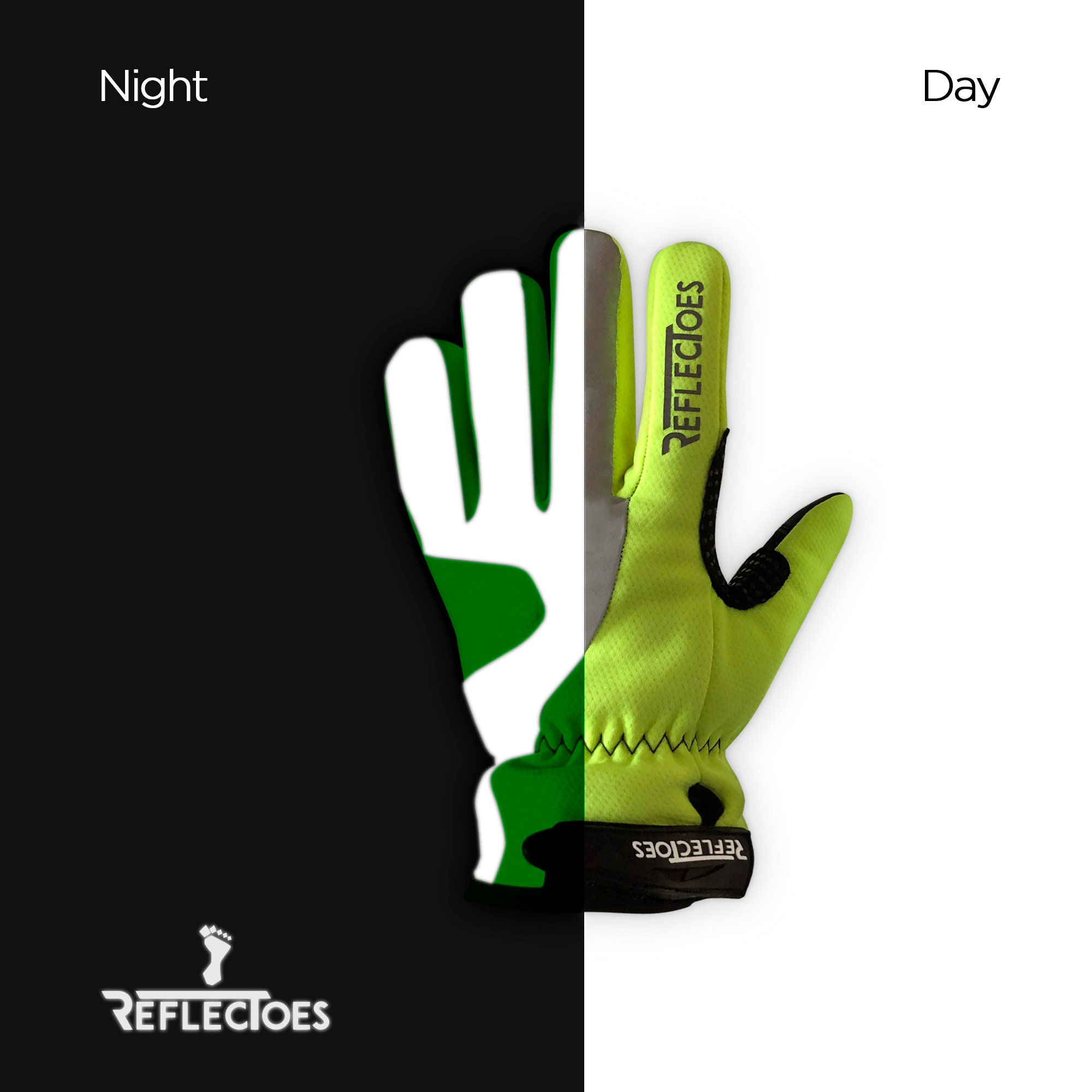 Fluorescent Reflective Winter Gloves - High Viz for Cycling, Running ...