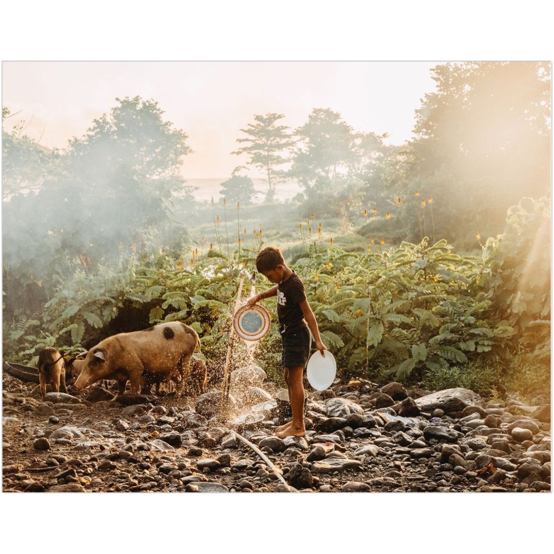 Washing Dishes, Polynesian Art, Samoan Print, Fine Art Photography ...