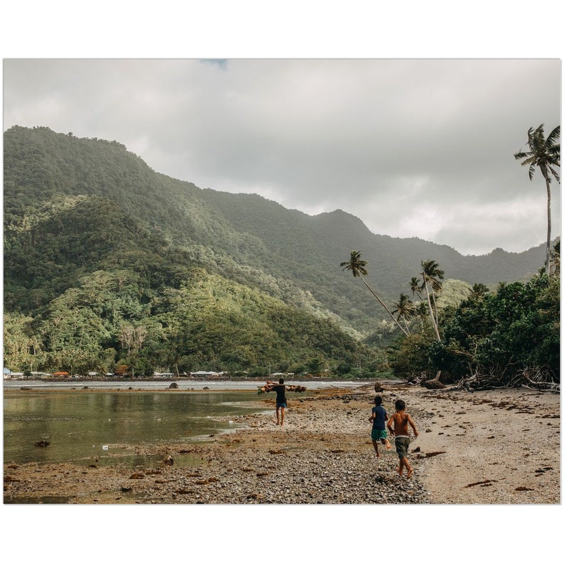 Running on the Beach, Polynesian Art, Samoan Print, Fine Art ...