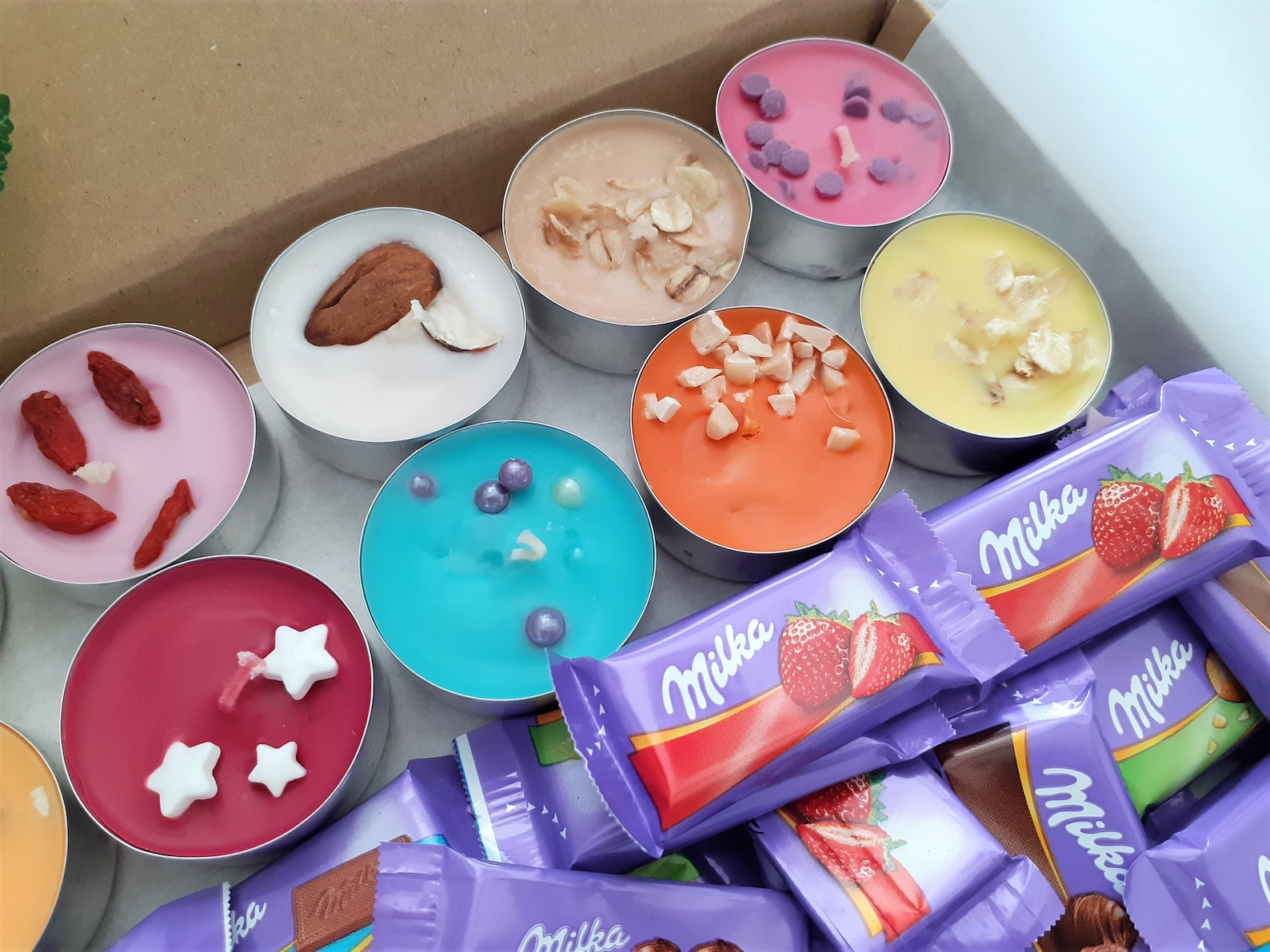 Mini Milka Chocolate Gift Box With Scented Candles - Etsy