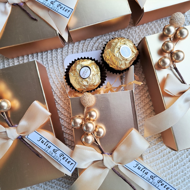 Gold Favor Box - Etsy