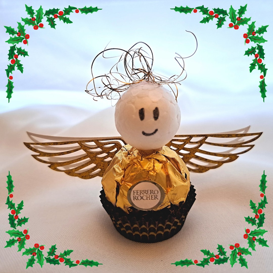 Christmas Angel Chocolate With Gold Wings, Ferrero Rocher Table ...