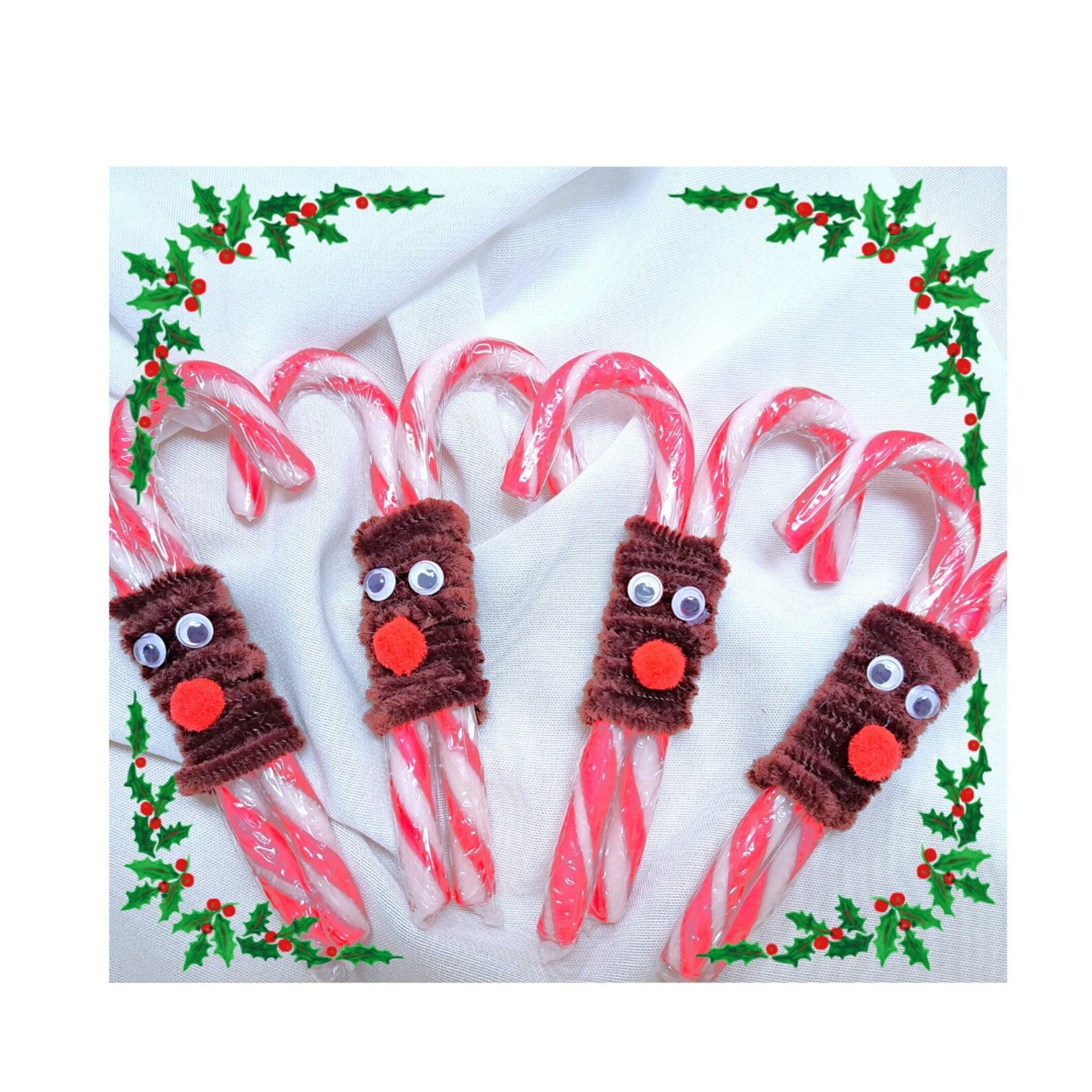 Christmas Candy Cane Reindeer Snacks for Kids, Santa Xmas Stocking ...