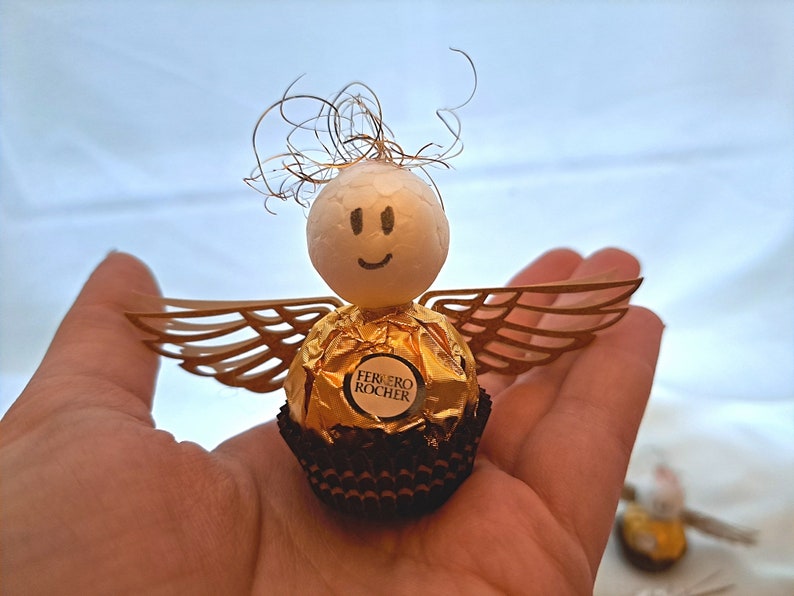 Christmas Angel Chocolate With Gold Wings, Ferrero Rocher Table ...