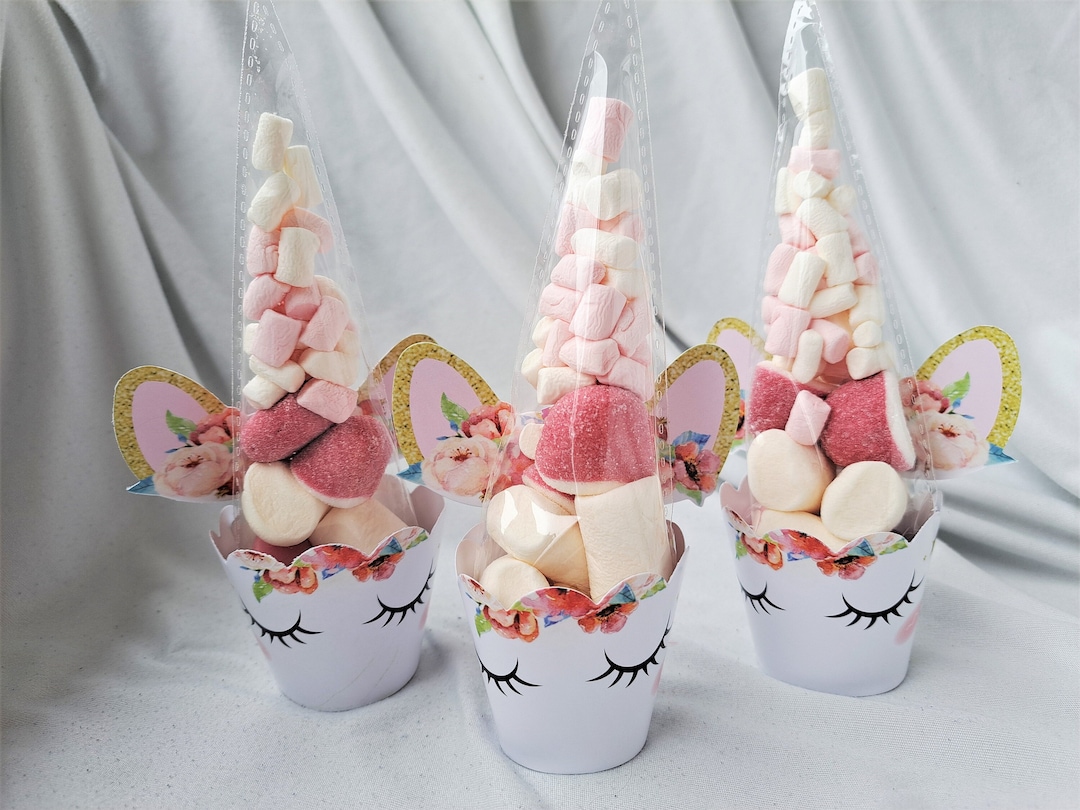 Unicorn Pink Sweets Candy Cones, Pastel Theme Party Guest Gifts, Pink ...