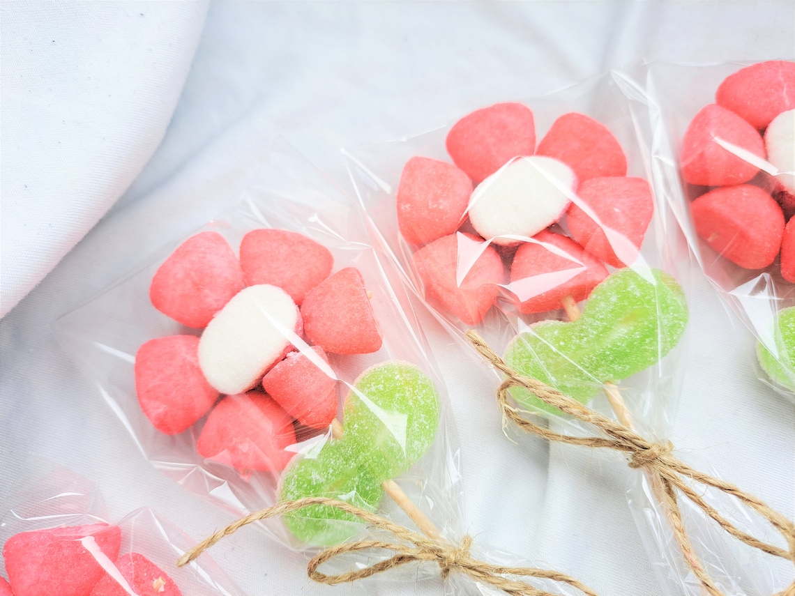 Candy Flowers on a Stick - Marshmallow Gummy Sweets - Favors Gift for ...