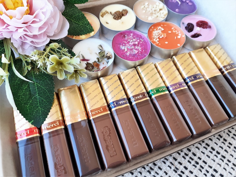 Merci Chocolate Gift Box Handmade Scented Candles Sweet - Etsy