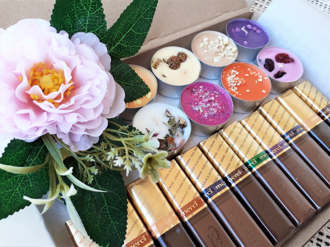 Merci Chocolate Gift Box, Handmade Scented Candles, Sweet Personalized ...