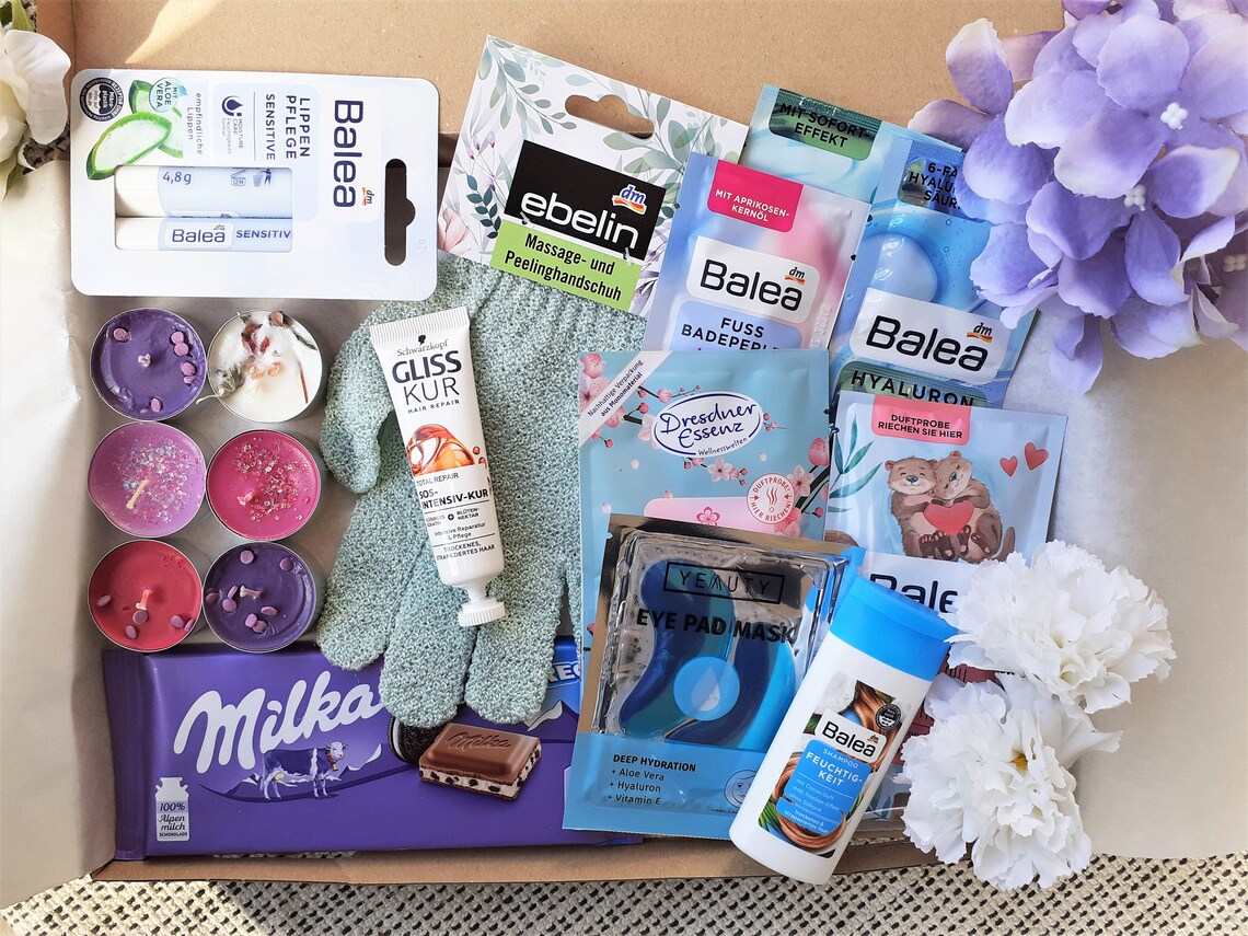 Self Care Gift Box for Her With Bath Body Products, Wellness Set for ...