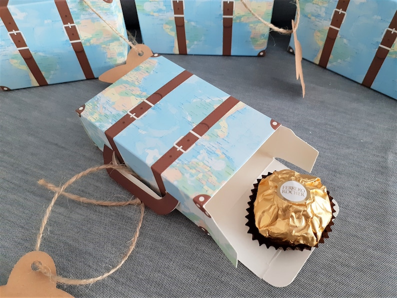 Mini Travel Suitcase Paper Candy Boxes - Farewell Party Favors - See ...