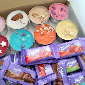 Mini Milka Chocolate Gift Box With Scented Candles, Mother's Day Easter ...