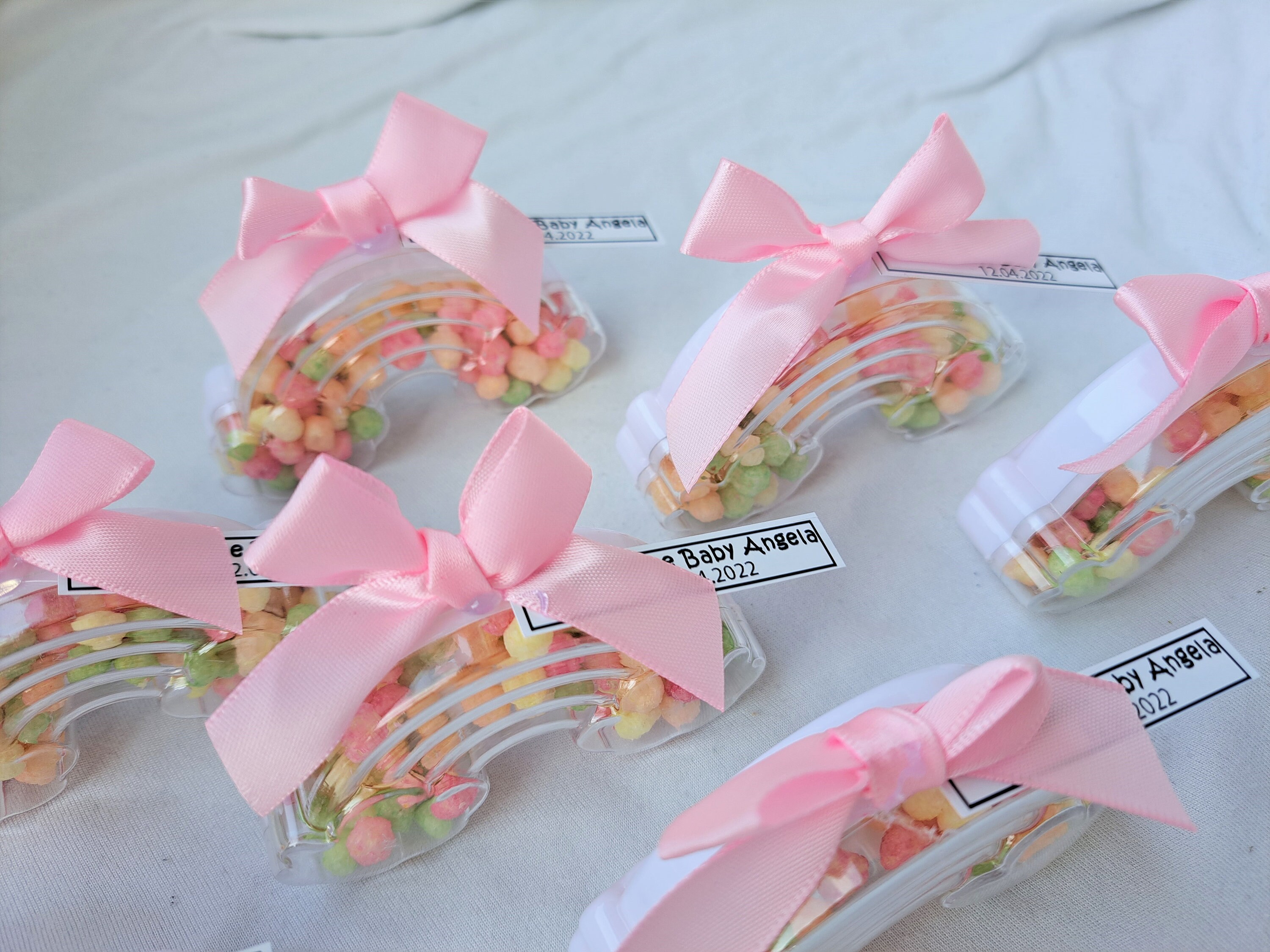 SET Rainbow Baby Shower Guest Favors, New Born Souvenirs, Pink Blue ...