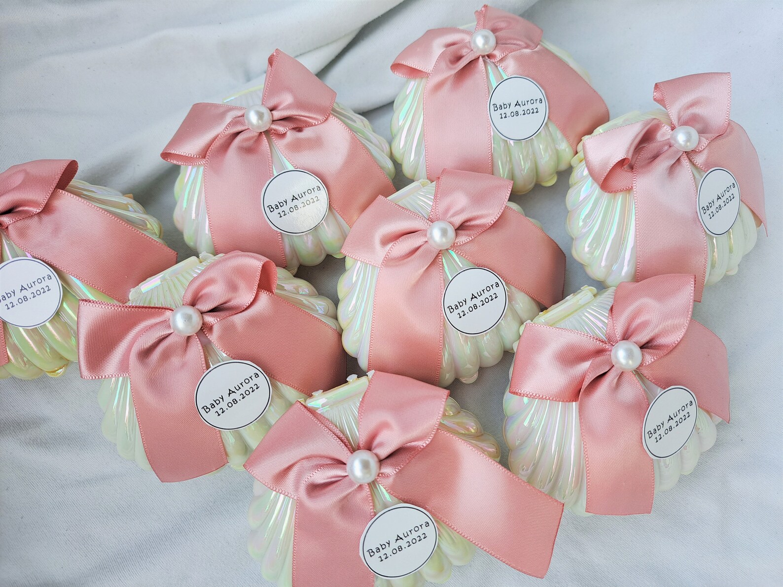 Baby Shower Guest Favors - Baby Girl First Birthday - Pink Shell Candy ...