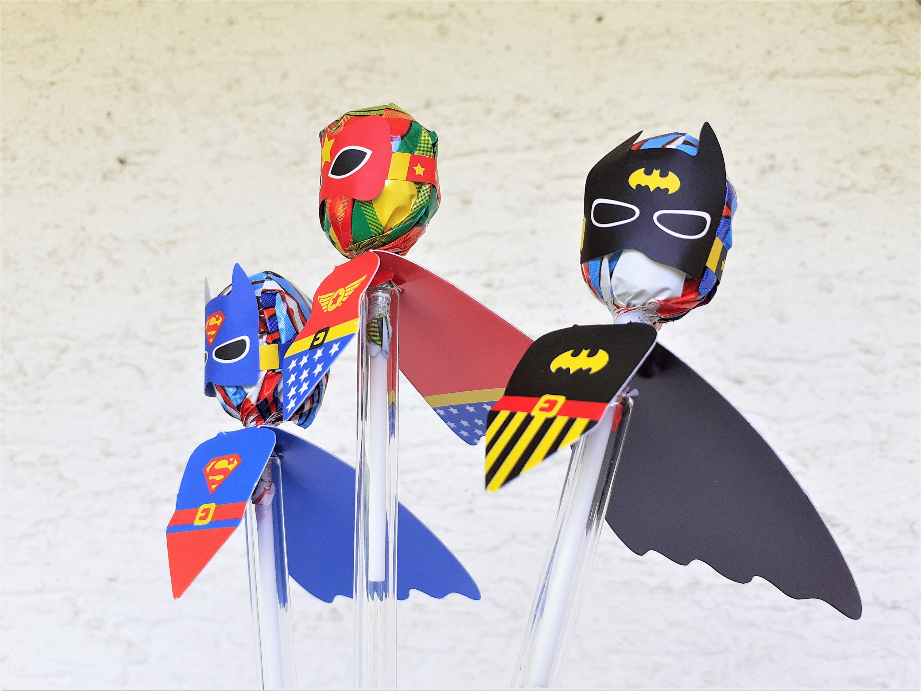 Superhero Theme Birthday Party Lollipops - Boy Party Candy Favors ...