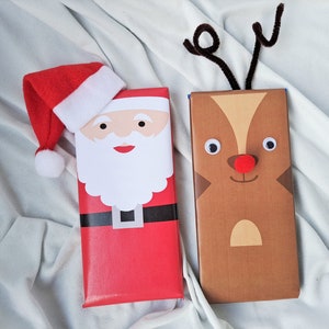 Christmas Chocolate Bar Wrappers - Santa Claus Reindeer Candy Gift for ...
