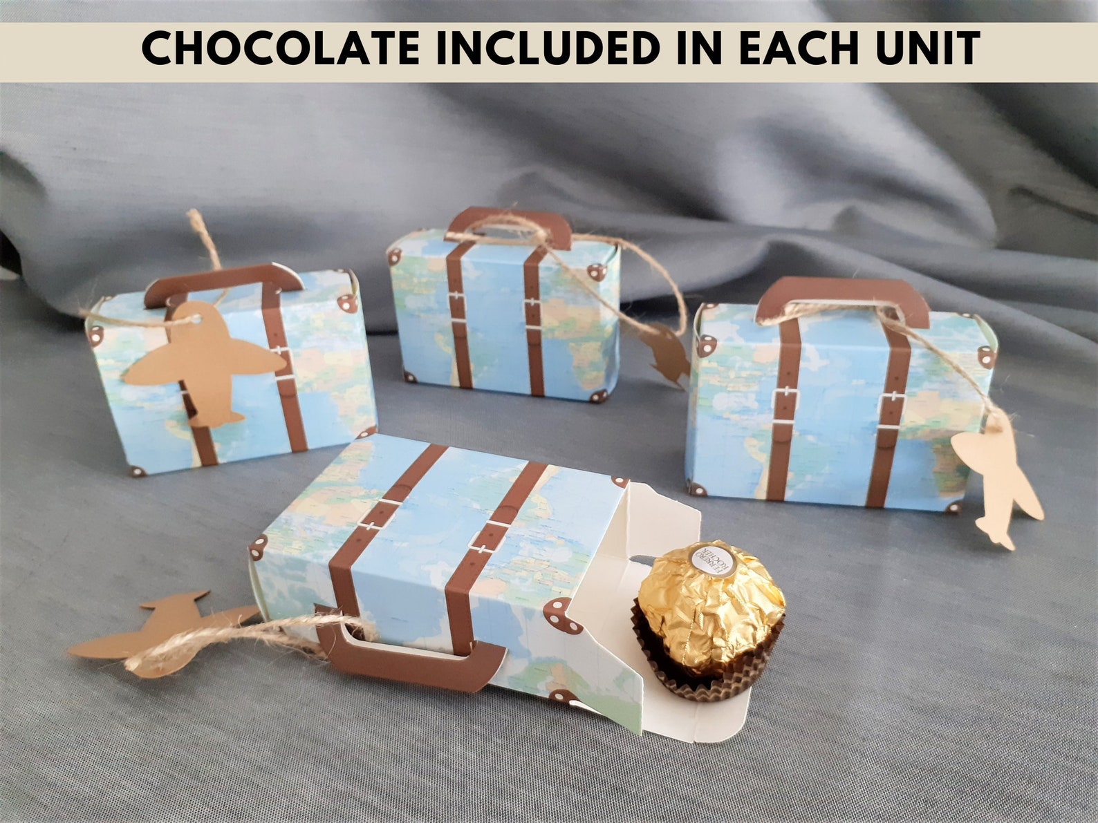 Mini Travel Suitcase Paper Candy Boxes - Farewell Party Favors - See ...