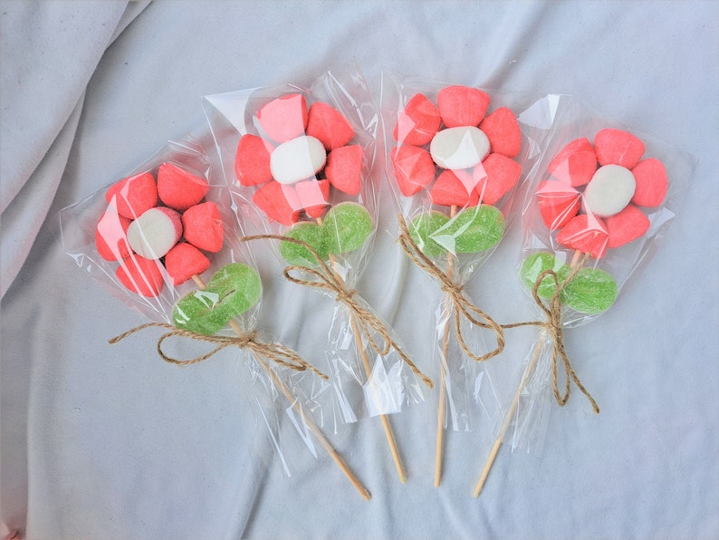 Candy Flowers on a Stick - Marshmallow Gummy Sweets - Favors Gift for ...