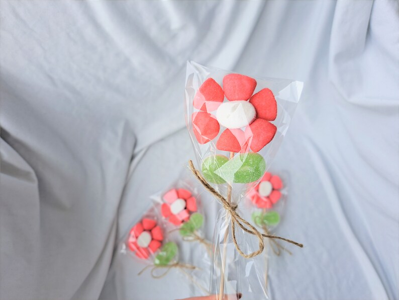 Candy Flowers on a Stick - Marshmallow Gummy Sweets - Favors Gift for ...