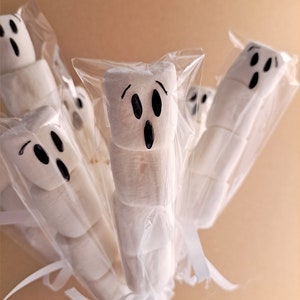 Halloween Ghost Marshmallow Sticks, Trick or Treat Candy Skewers for ...