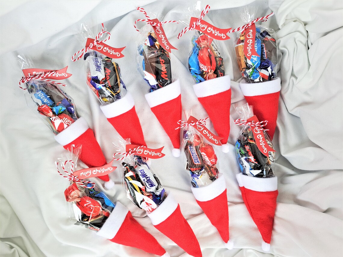 Christmas Cone Stockings Filled With Candy -chocolate Snacks Stocking ...