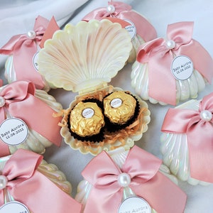 Baby Shower Guest Favors - Baby Girl First Birthday - Pink Shell Candy ...