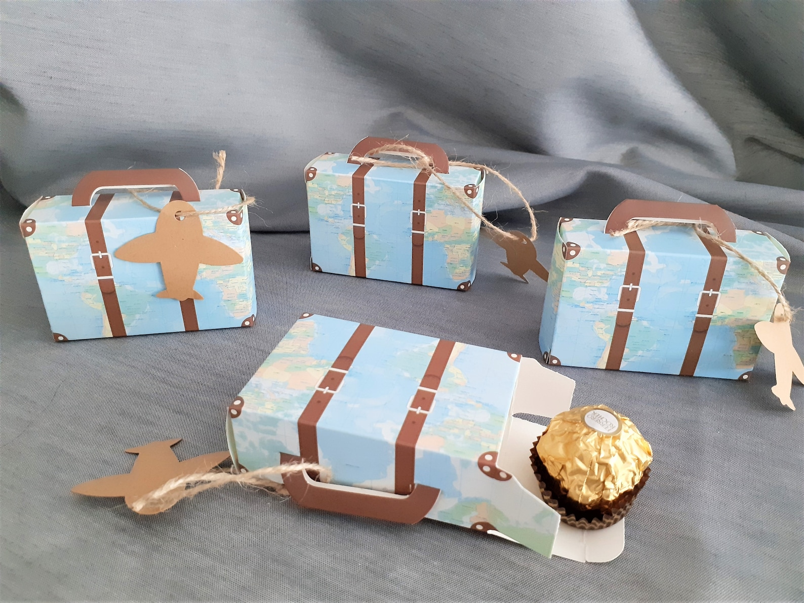 Mini Travel Suitcase Paper Candy Boxes - Farewell Party Favors - See ...