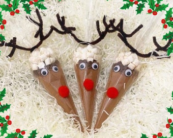 Reindeer Hot Chocolate Cones - Etsy