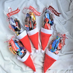 Christmas Cone Stockings Filled With Candy -chocolate Snacks Stocking ...