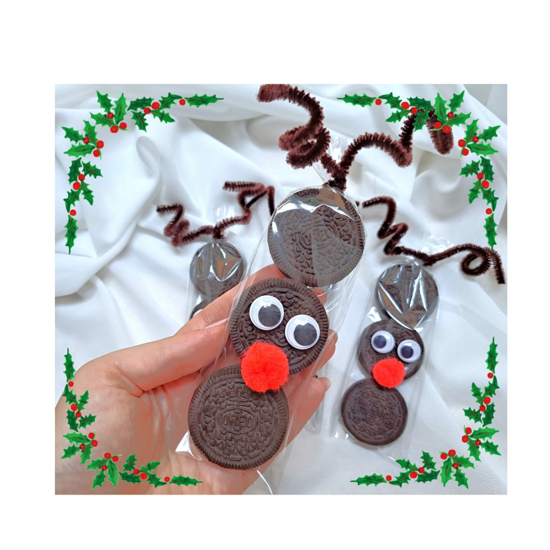Christmas Oreo Reindeer Snacks for Kids, Santa Xmas Stocking Stuffer ...