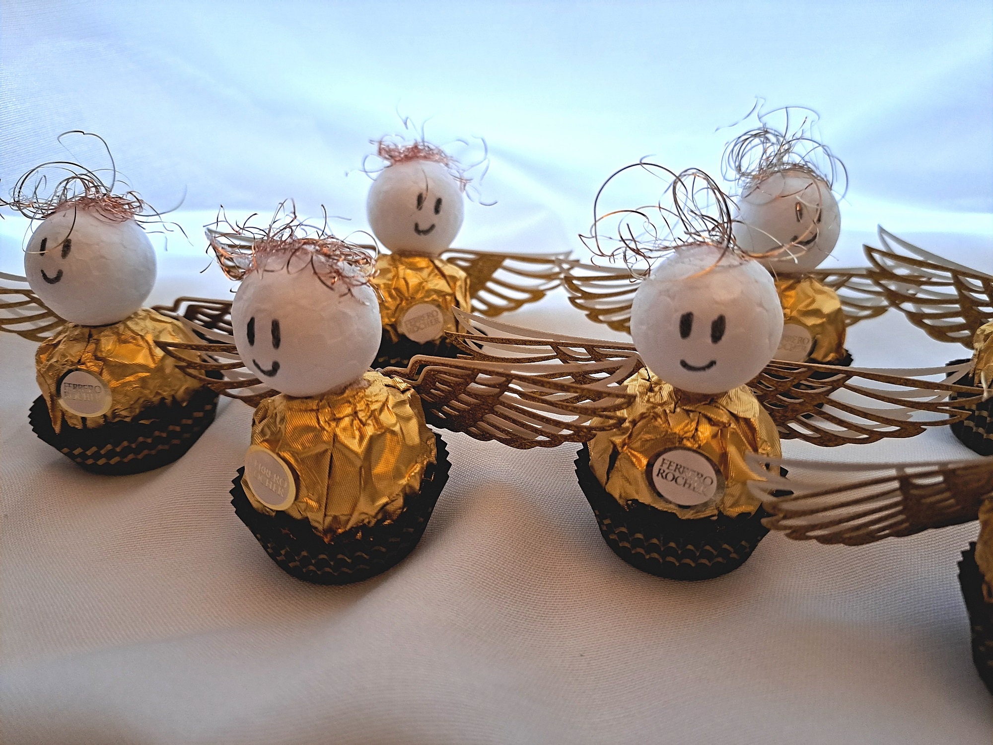 Christmas Angel Chocolate With Gold Wings, Ferrero Rocher Table ...