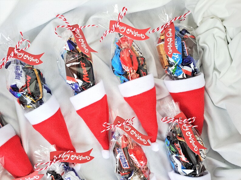 Christmas Cone Stockings Filled With Candy -chocolate Snacks Stocking ...