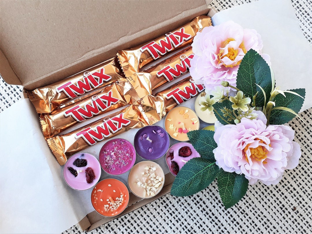 Twix Chocolate Candy Bars Gift Box With Handmade Scented Candles ...